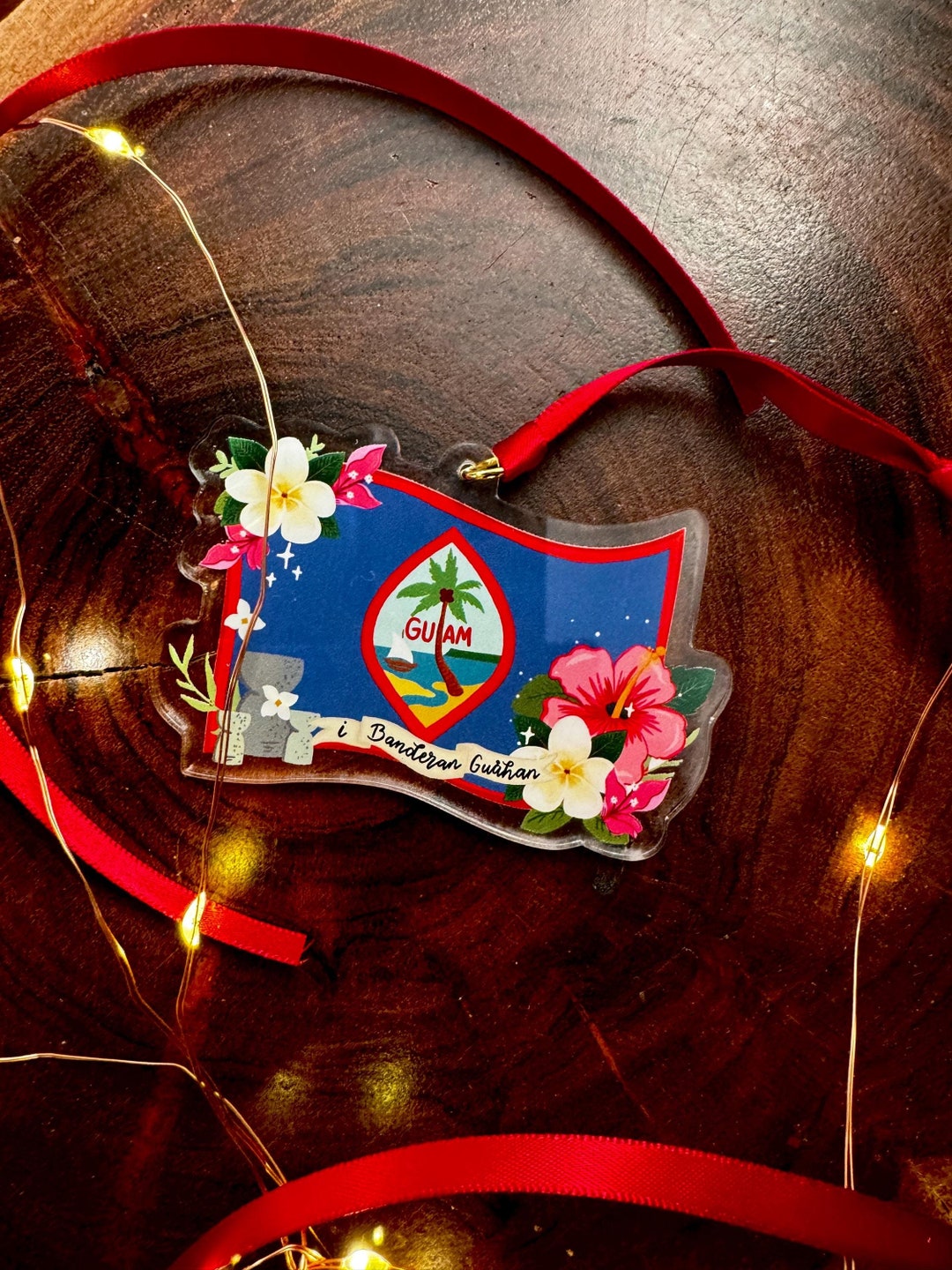 Guam Flag Ornament, Guam Seal Flag Christmas Ornament, I Banderan ...