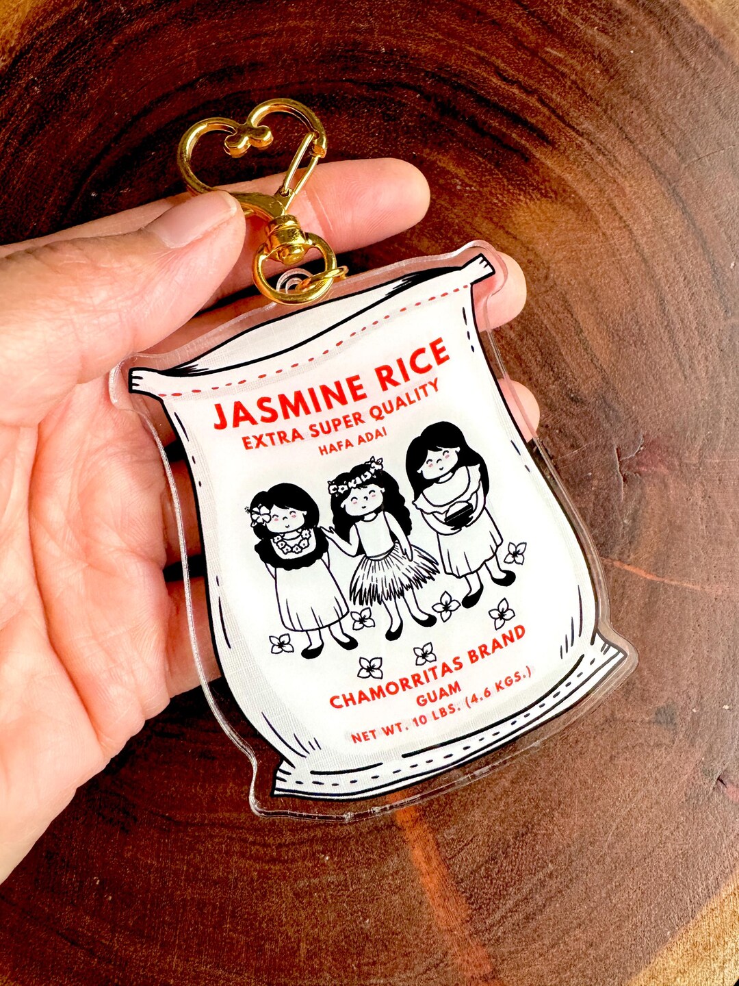 Guam Acrylic Chamorrita Jasmine Rice Keychain, Guam Acrylic Keychain ...