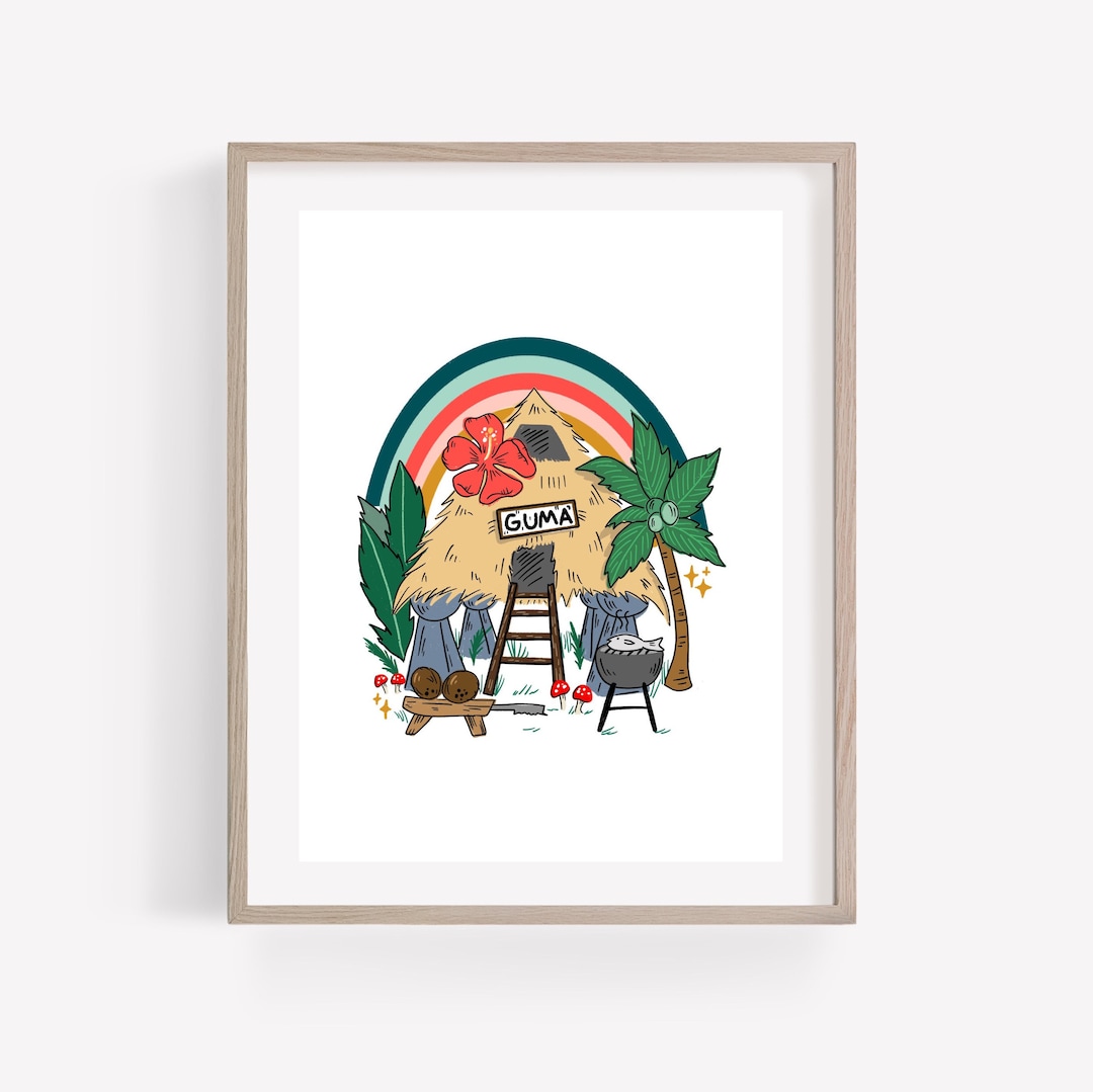 GUAM Guma’ Art Print, Guam House Art Print, Guam Teacher Art Print ...