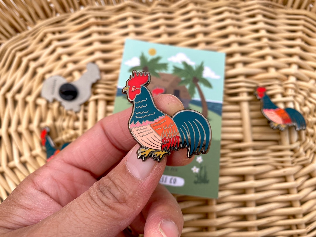 Gayu Hard Enamel Pin Guam Pin Guam Rooster Enamel Pin - Etsy