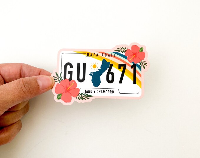 Pink Guam License Plate Stickers Chamorro Stickers Guam - Etsy