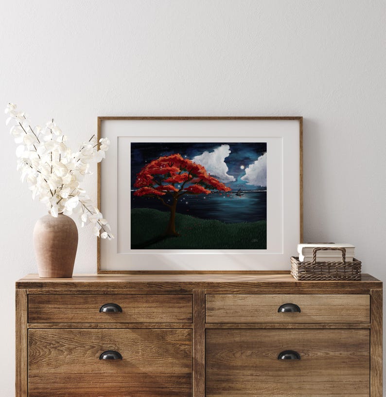 Isa Tasi Co Heritage Collection Flame Tree Art Print, Guam Art Print ...