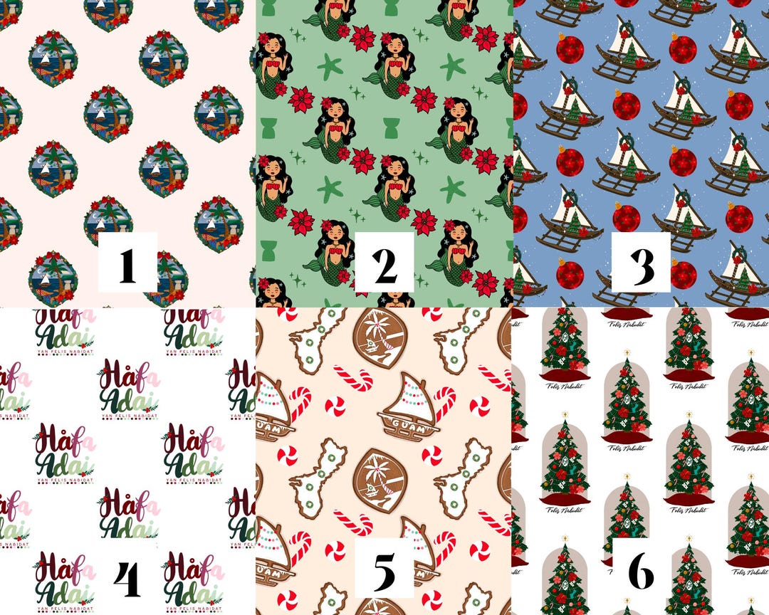 Preorder Guam Christmas Gift Wrap, Choose 3 Patterns, - Etsy