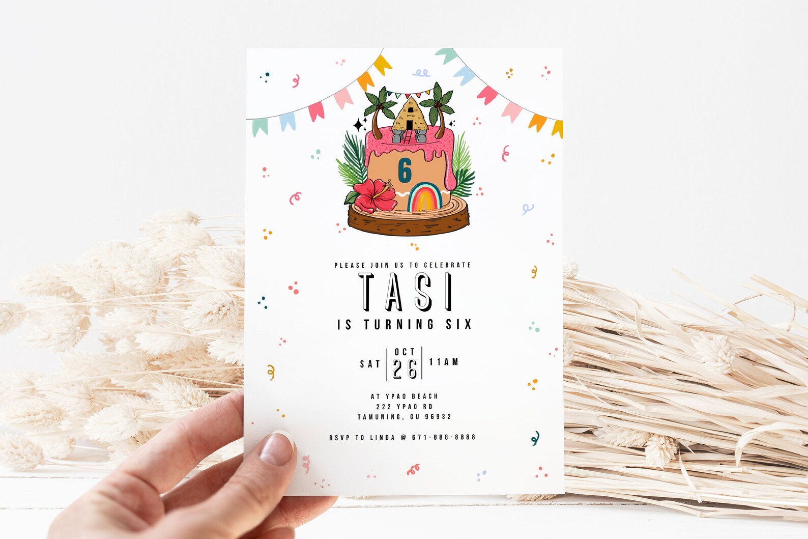 Chamorro Birthday Invite Guam Party Supply Digital Invites Guam Digital ...