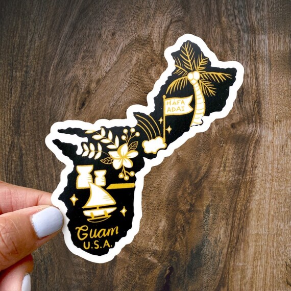 Black and Gold Guam Stickers Chamorro Stickers Guam | Etsy