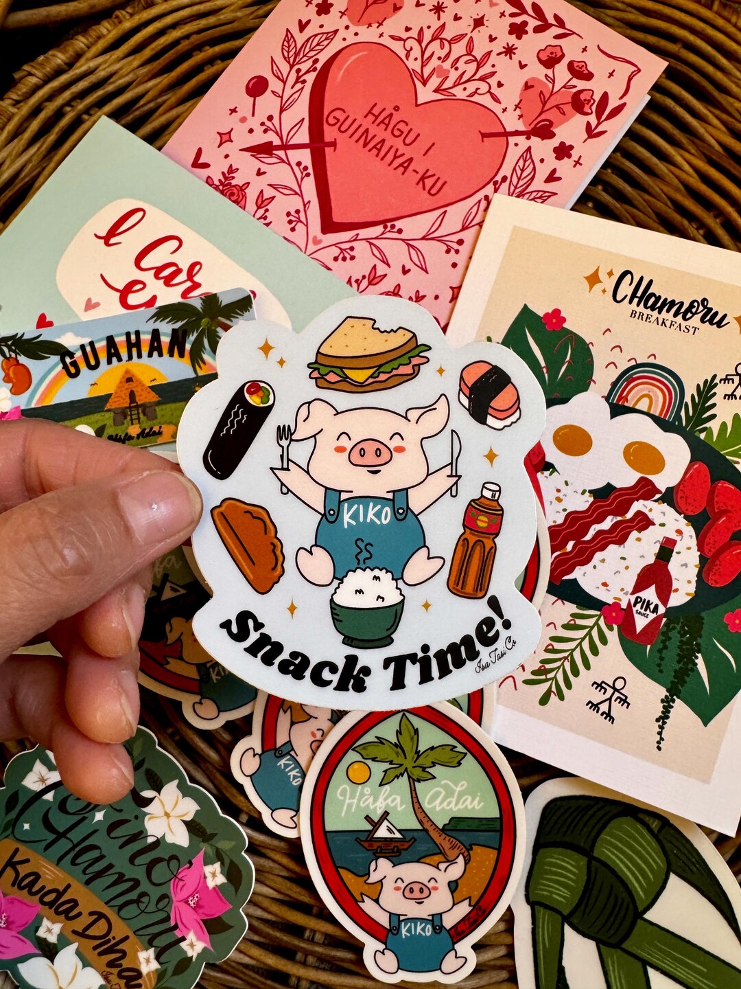 Kiko Guam Snacks Sticker, Pig Stickers, Peskadot Guam Pig Stickers ...