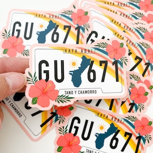 Pink Guam License Plate Stickers Chamorro Stickers Guam - Etsy