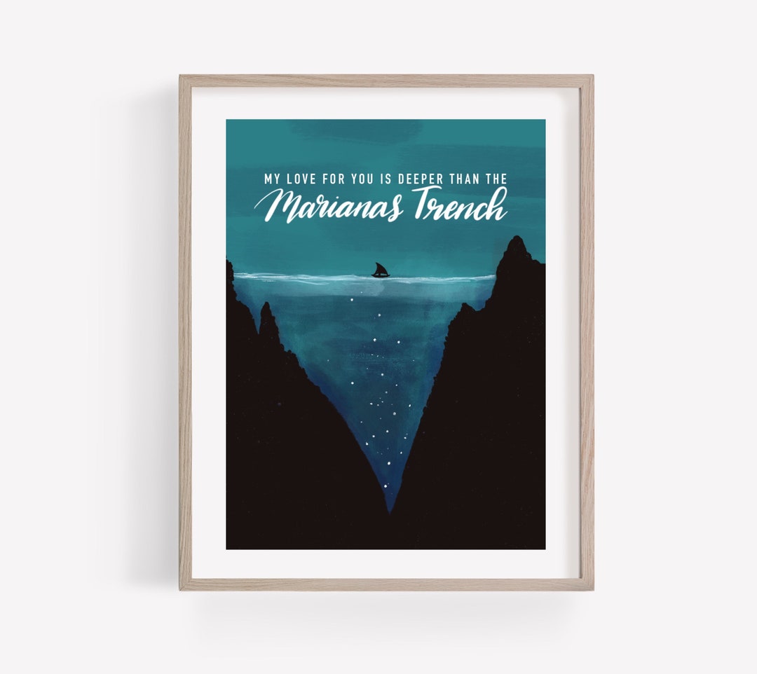 Marianas Trench Art Print, Guam Print, Guam Design, 671 Art Print ...