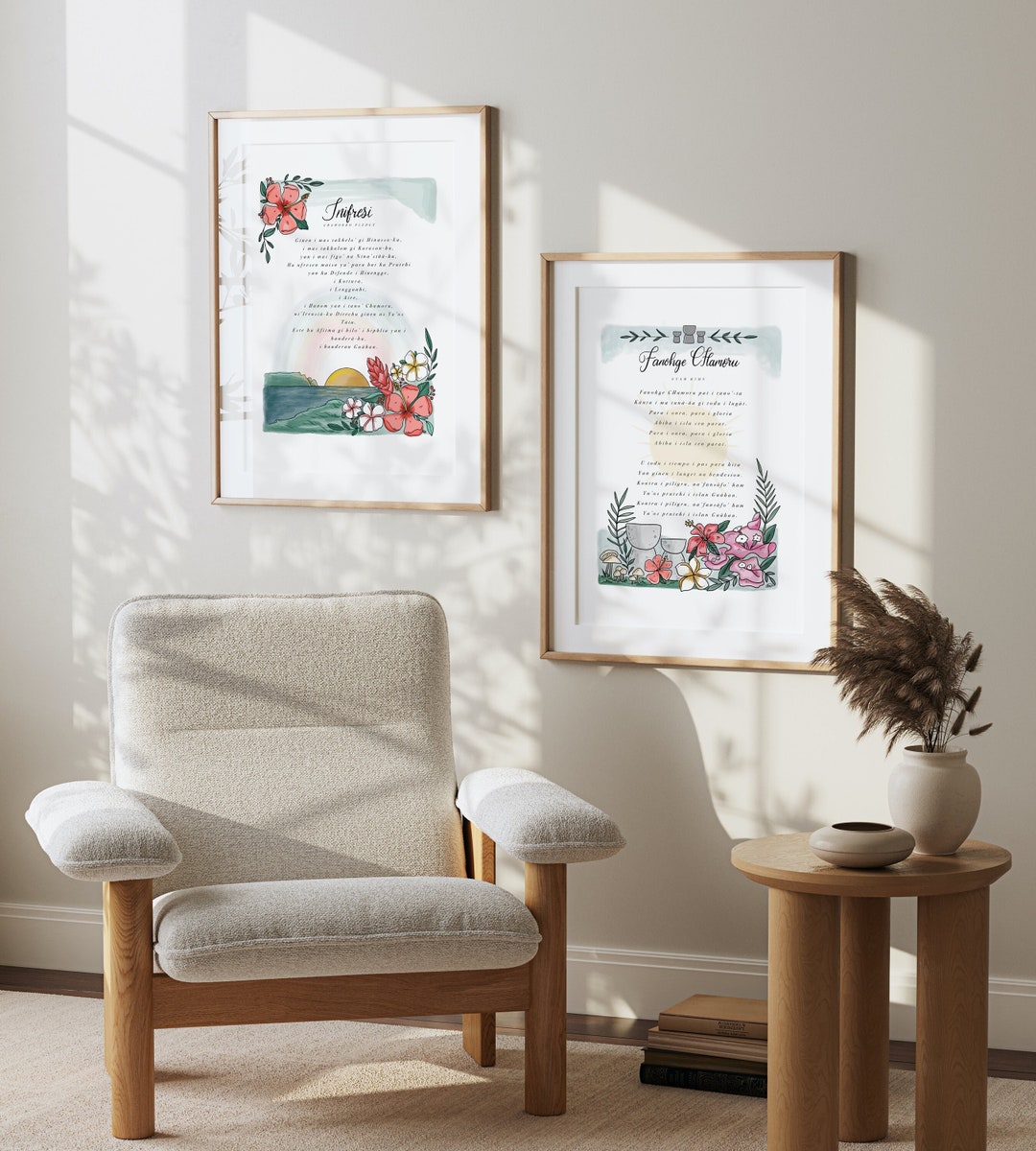 Inifresi and Fanohge Chamoru Large Poster, Guam Art Print, Guam Print ...