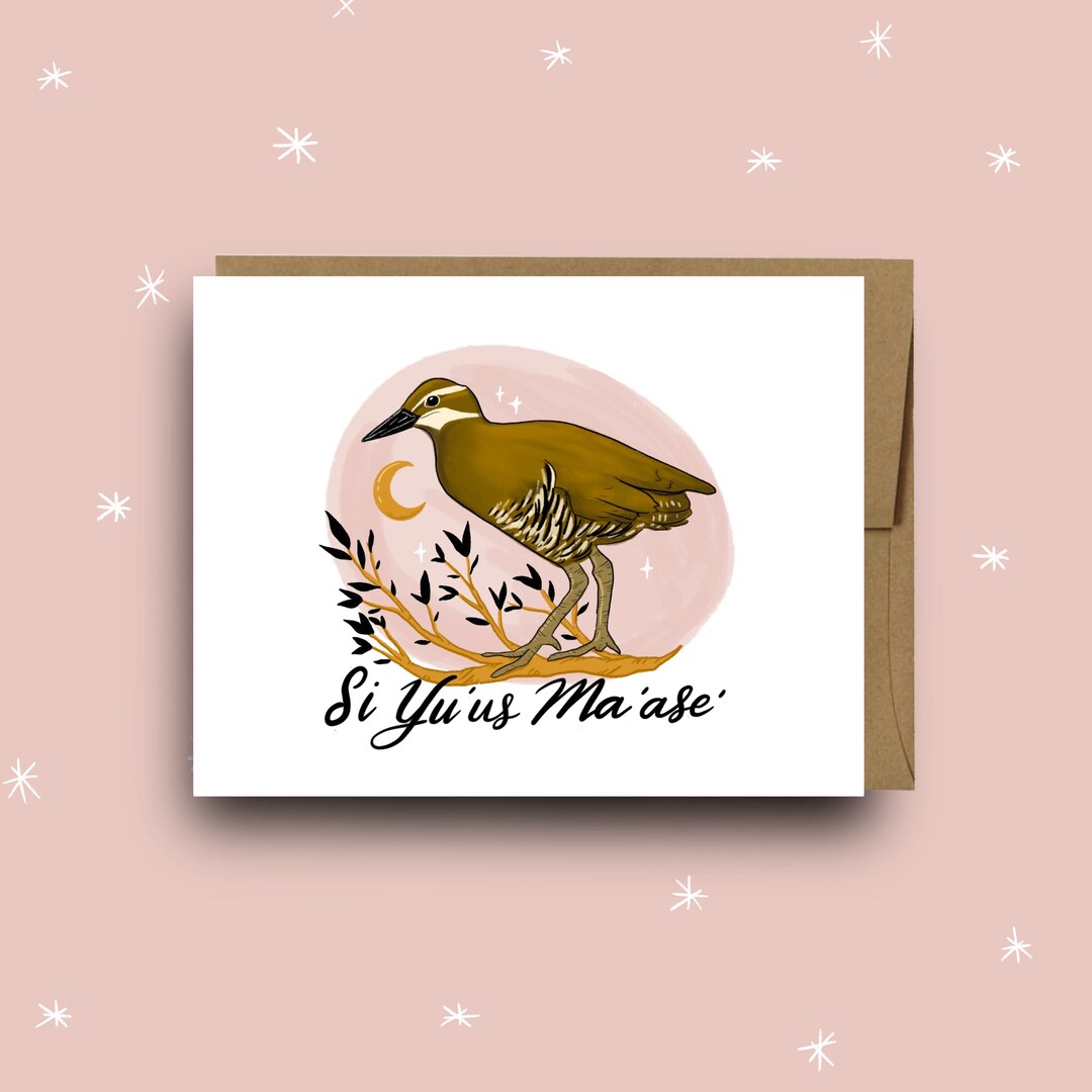 Si Yu’us Ma’ase’ Cards, Chamorro Cards, Guam Greeting Cards, Ko’ko Bird ...