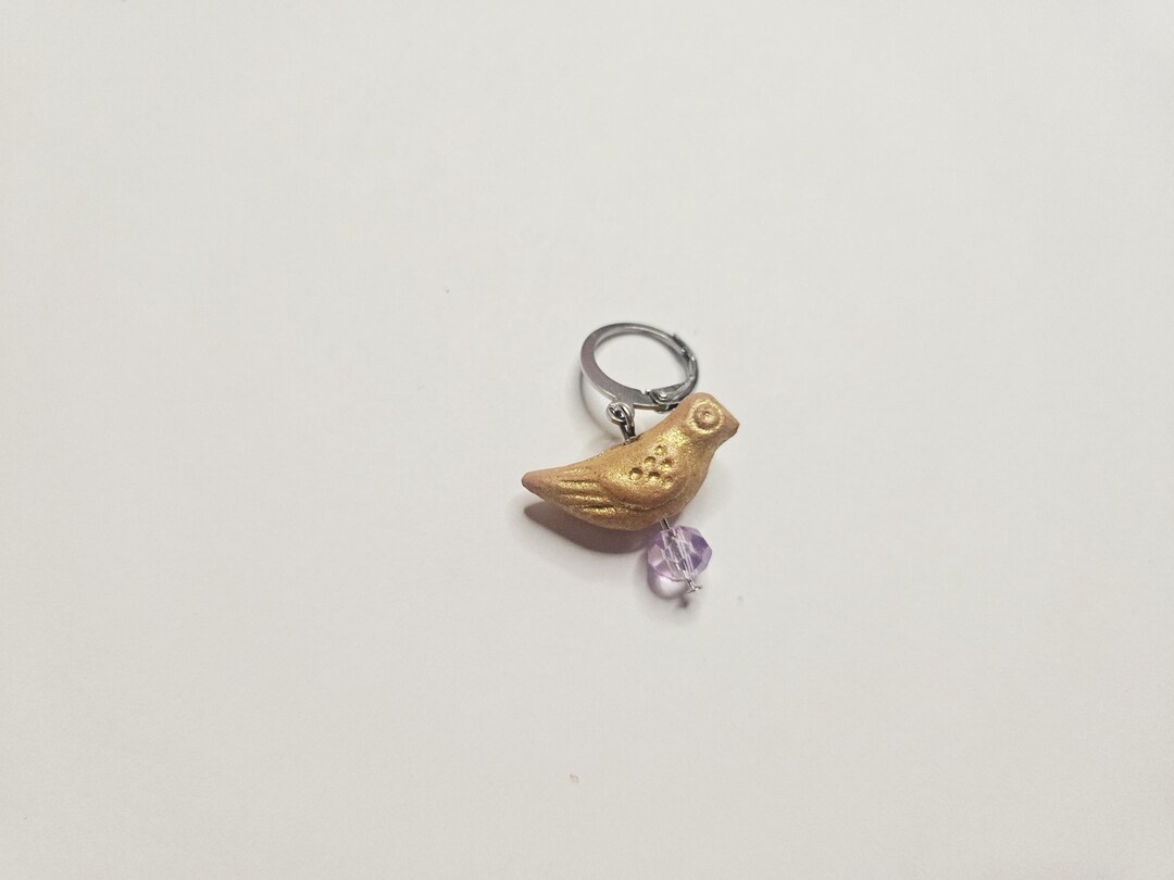Gold Bird Stitch Marker - Etsy