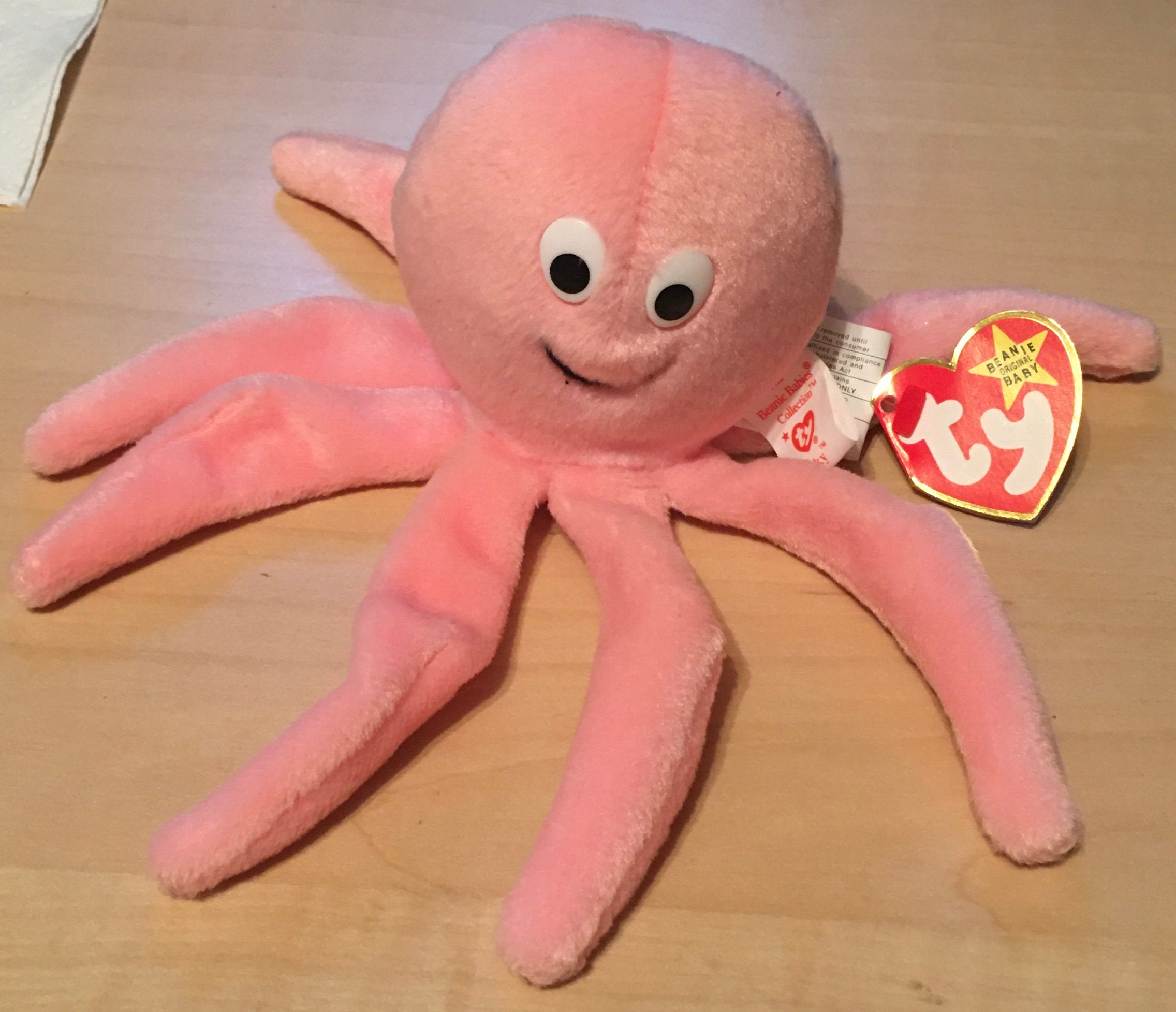 Inky the Octopus 1994 Ty Beanie Baby Style 4028 PVC Pellets Ontario ...