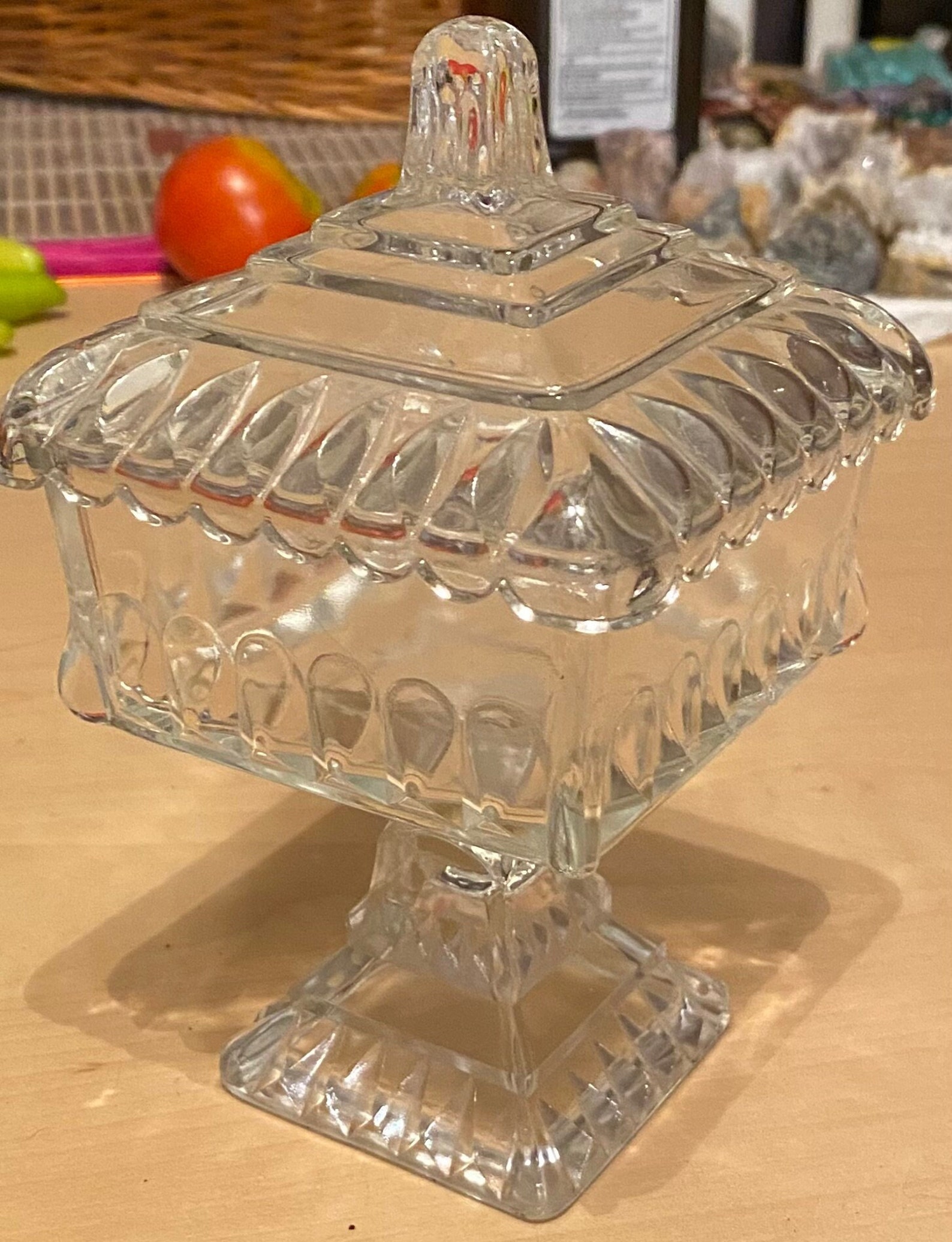 Vintage Jeanette Pressed Glass Candy Dish With Lid - Etsy