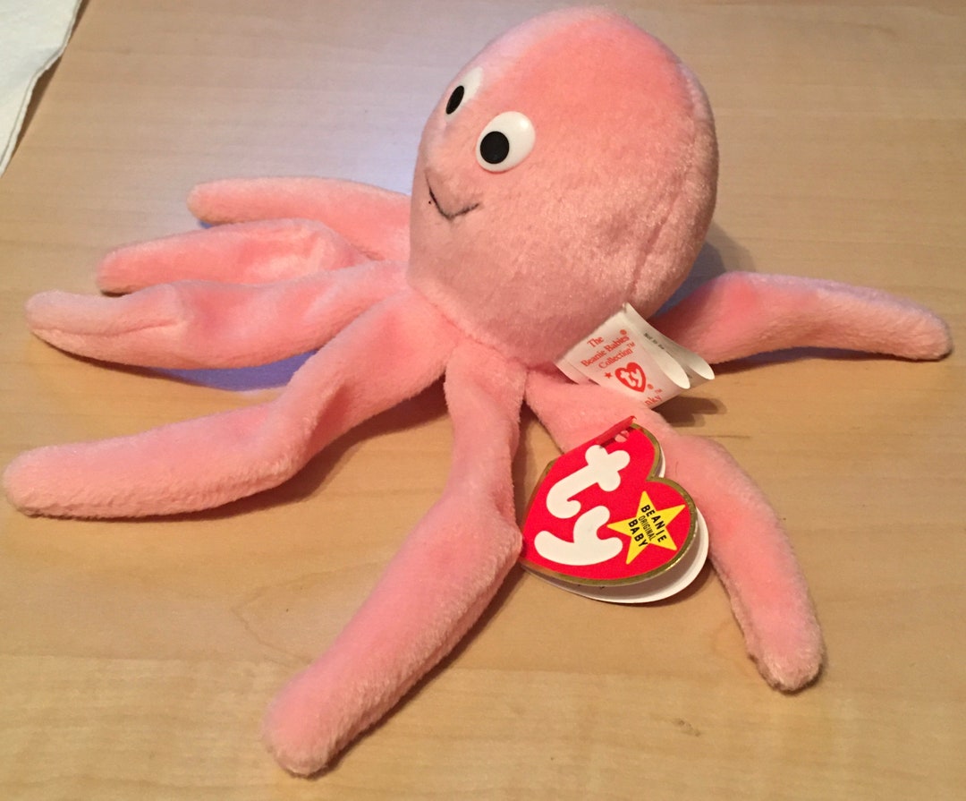 Inky the Octopus 1994 Ty Beanie Baby Style 4028 PVC Pellets Ontario ...