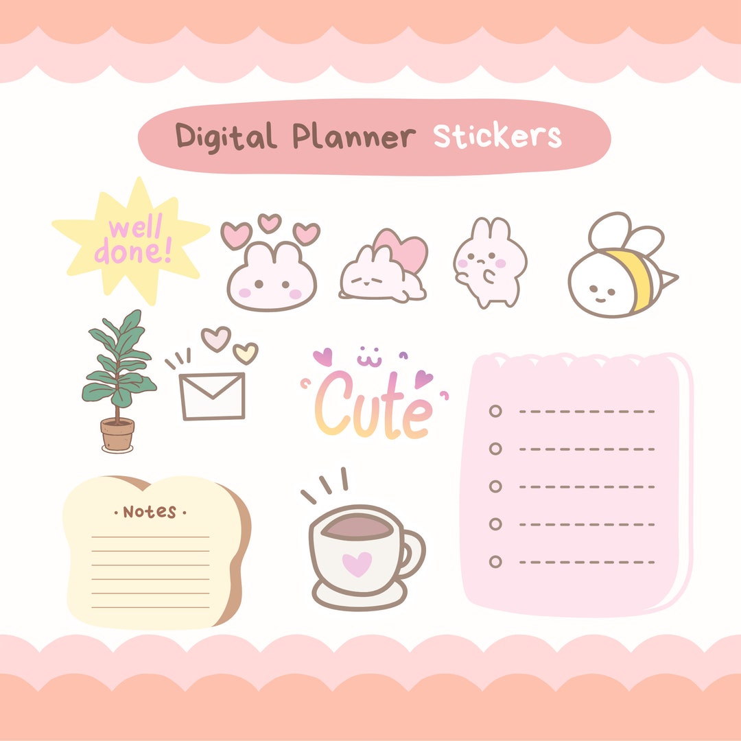 Cute Digital Planner Stickers | Cute Goodnotes Stickers | Cute Digital ...