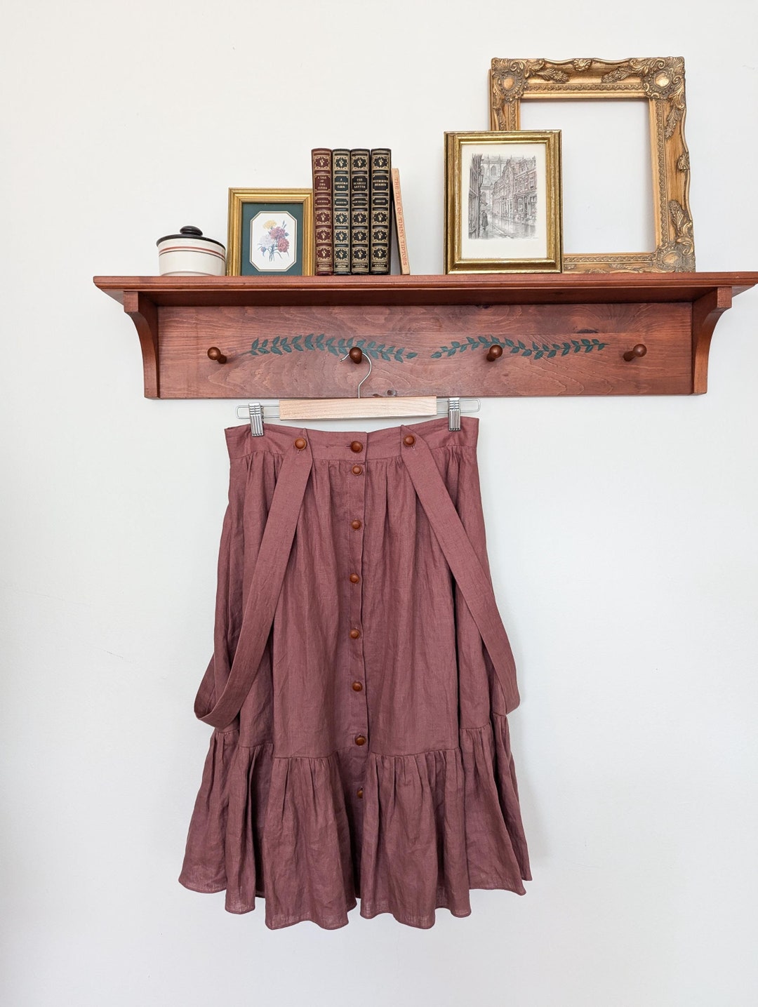 Viola Skirt in Plum With Suspenders and Side Seam Pockets, 29" Waist ...