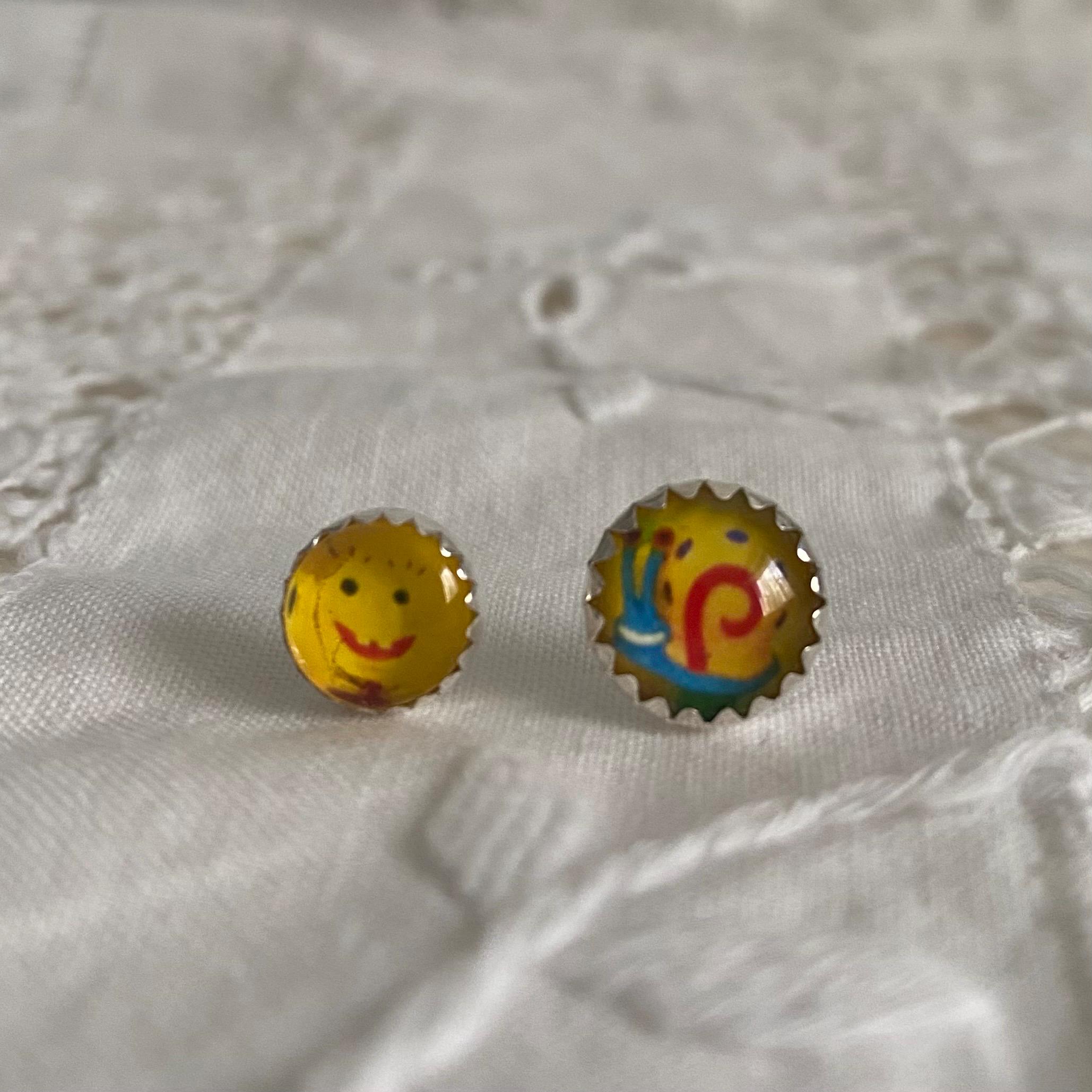 Spongebob Squarepants and Gary the Snail Mismatched Sterling Silver ...