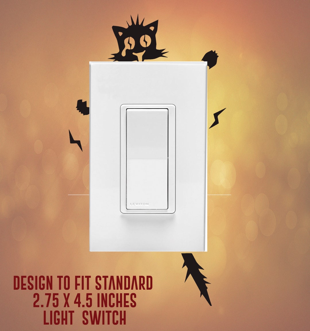 Cat Light Switch Decal Sticker - Available in Mulitple Sizes and Colors ...