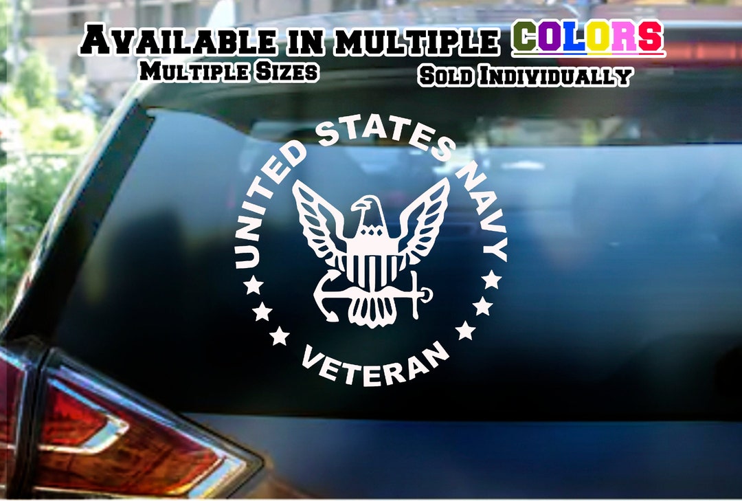 US Navy Veteran Decal Sticker - Available in Mulitple Sizes and Colors ...