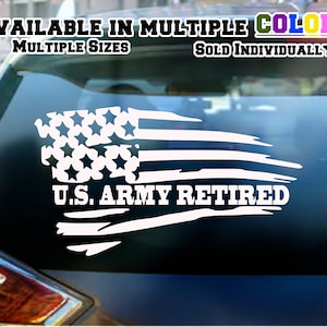 US Army Retired Decal Sticker - Available in Mulitple Sizes and Colors ...