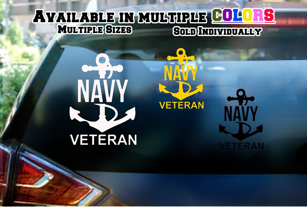 Navy Veteran Decal Sticker - Available in Mulitple Sizes and Colors ...