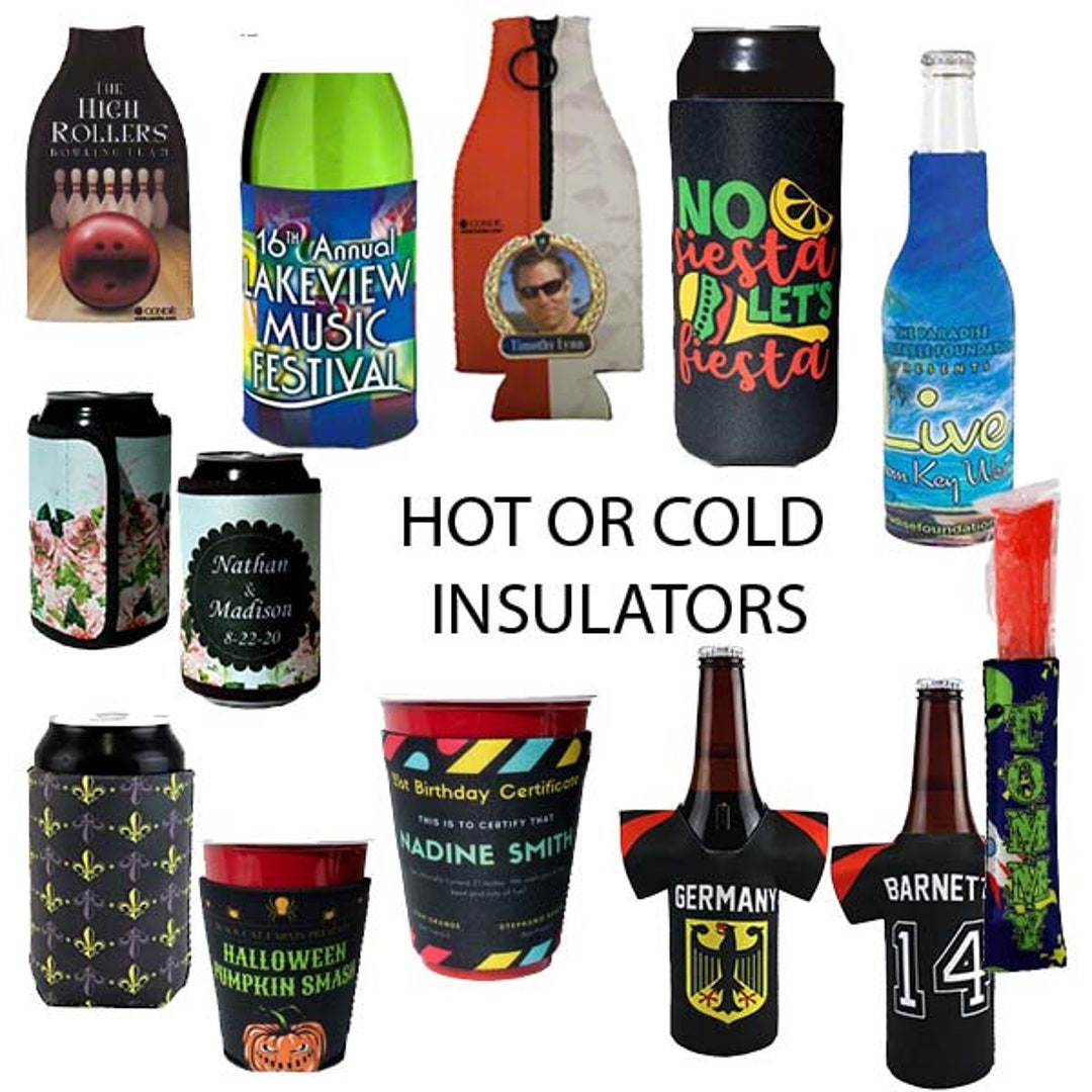Custom Insulators - Cold or Hot Insulators - Multiple Options - Drink ...