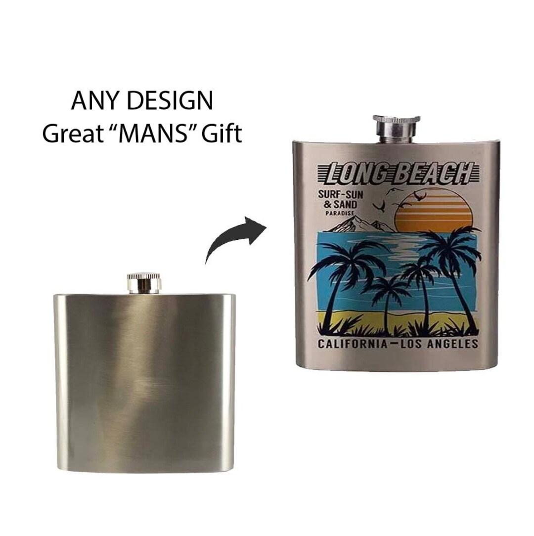 Custom Flask - Personalized Flask -photo Flask , Add Any Design, Photo ...