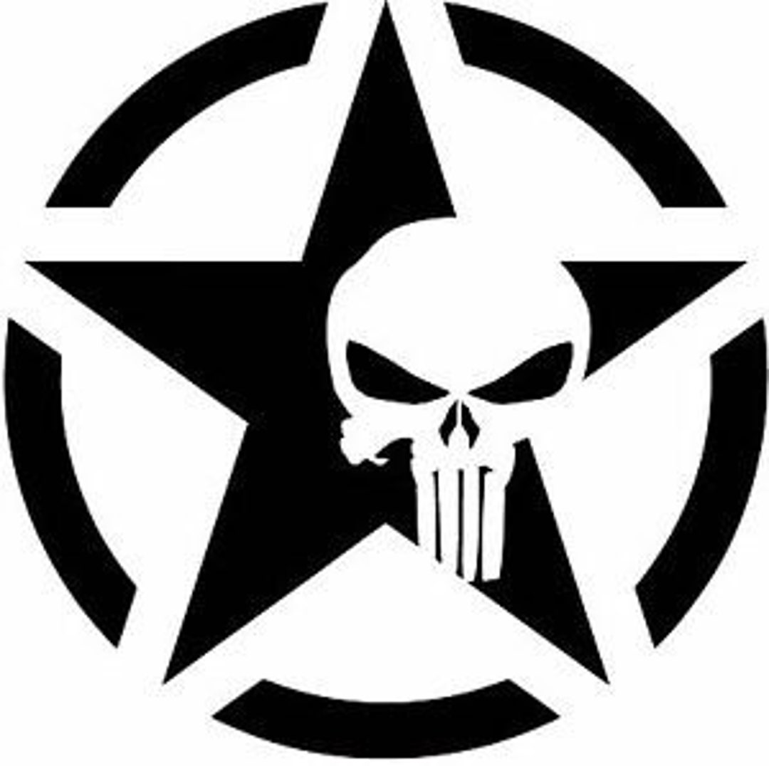Star Skull Head Decal Sticker - Available in Mulitple Sizes and Colors ...