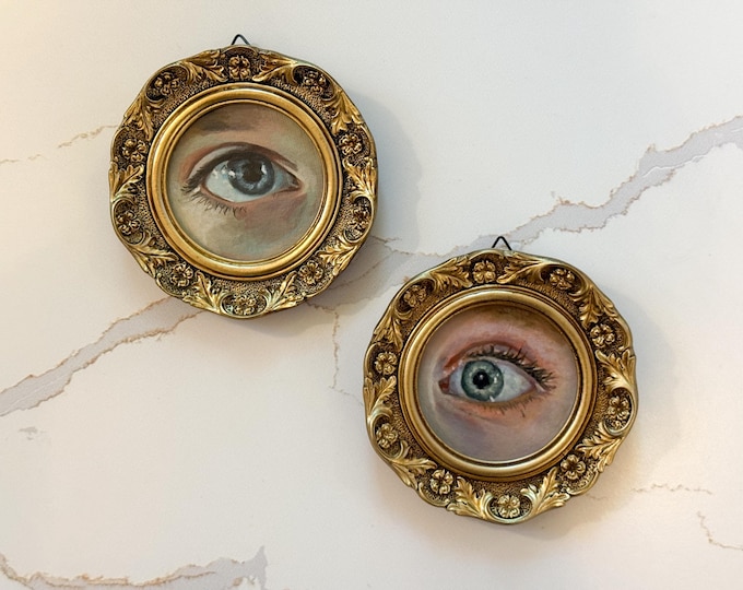 Original Lover's Eye Oil Painting, Victorian Style Unique Art in ...
