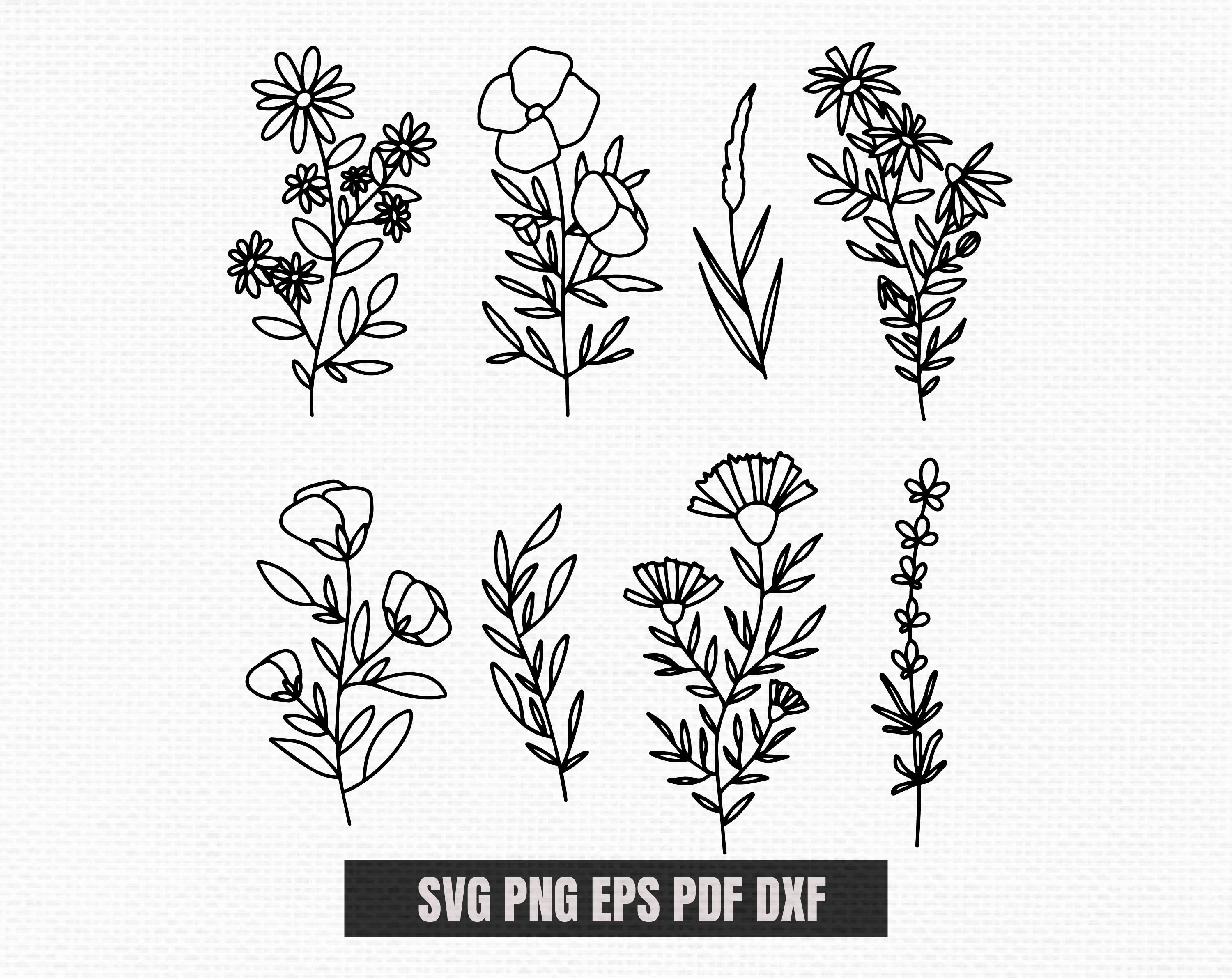 Wildflower Flower Outline