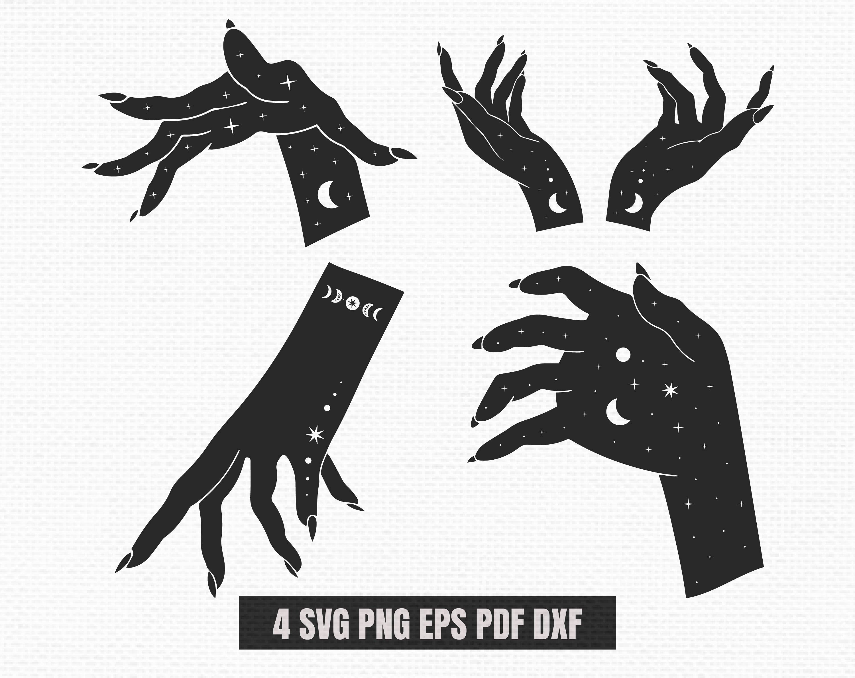 Mystical Svg Bundle Witch Hands Svg Files For Cricut Crystal Etsy