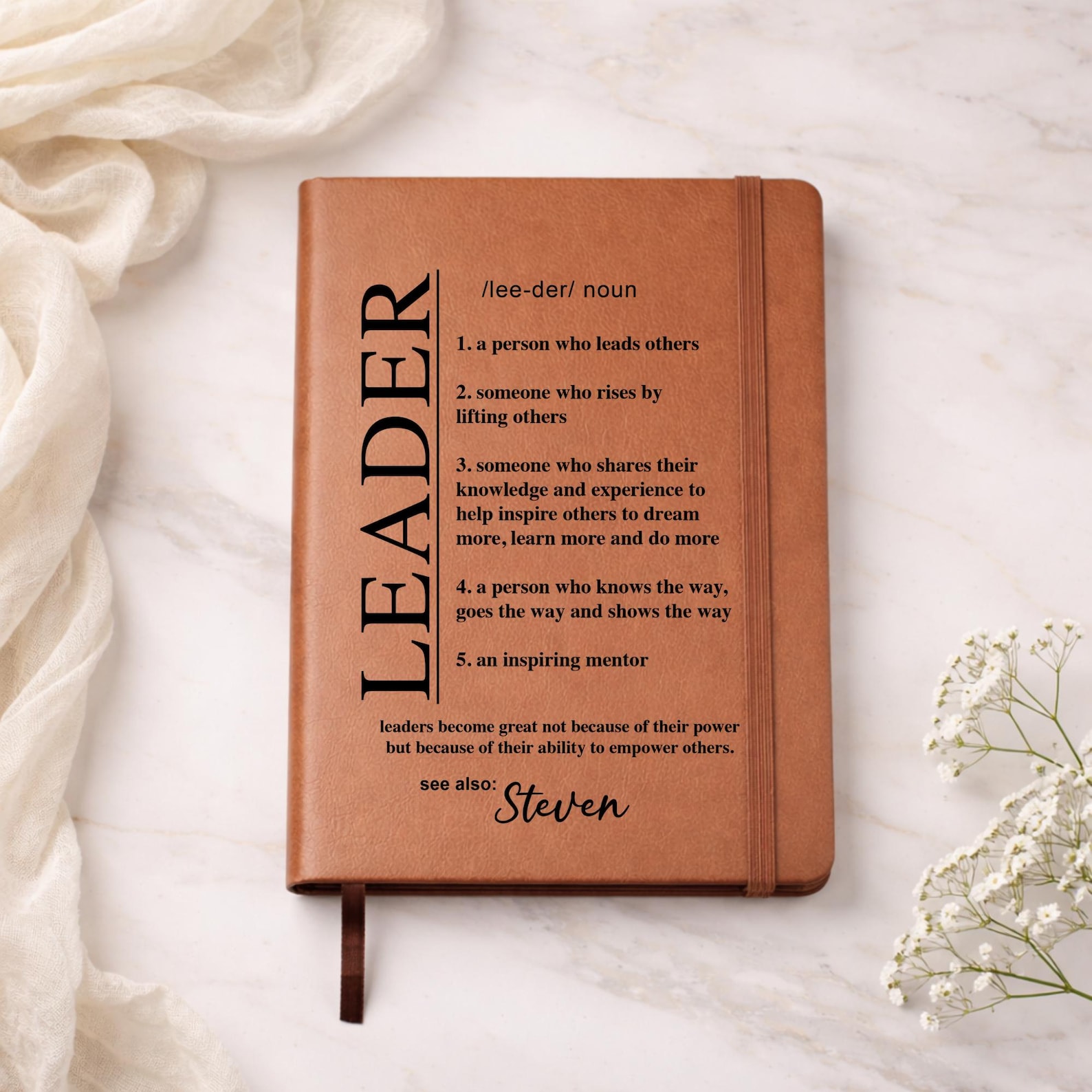 Personalized Leader Definition Vegan Leather Journal: Mentor Gift ...