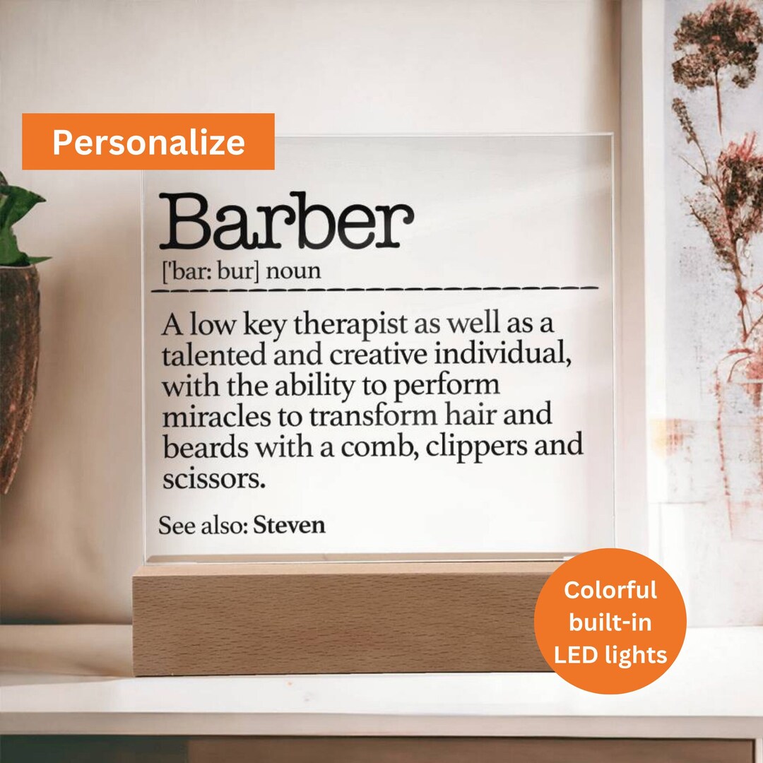 Personalized Barber Definition, Barber Definition Gift, Custom Barber Gift, Gift for Barber ...