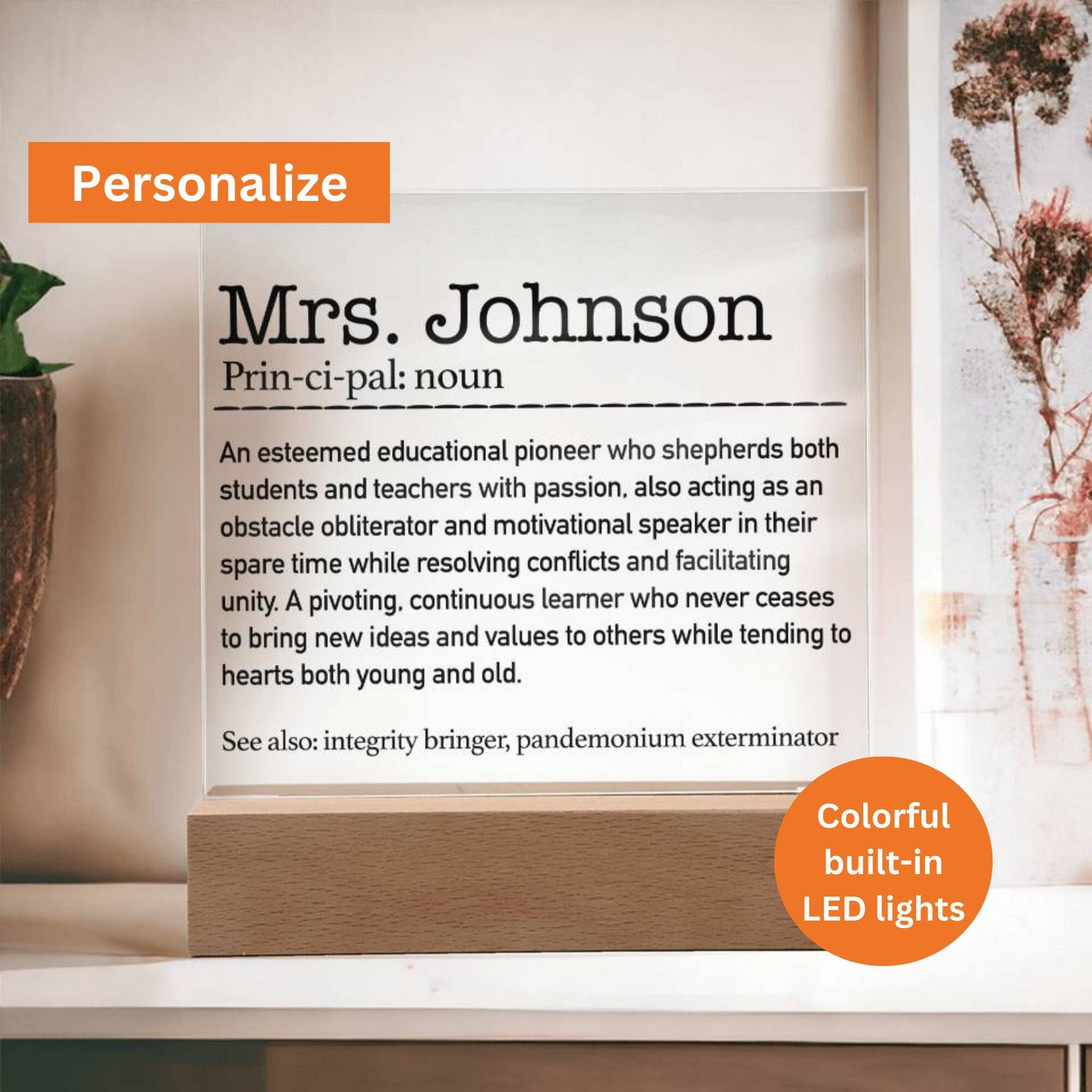 Personalized School Principal Definition, Principal Definition Gift ...