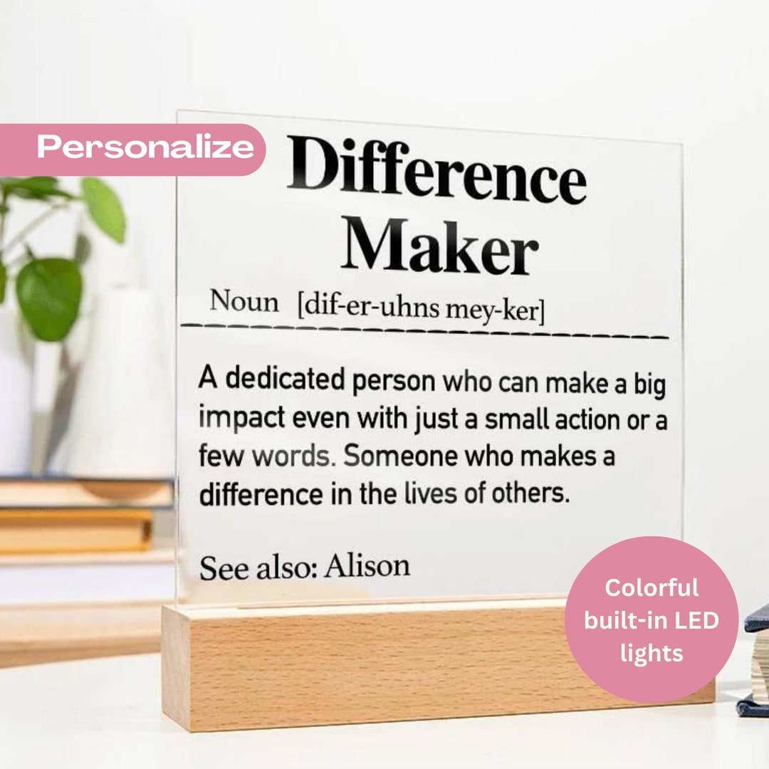 Difference Maker Definition, Mentor Appreciation Gift, Coworker Gift ...