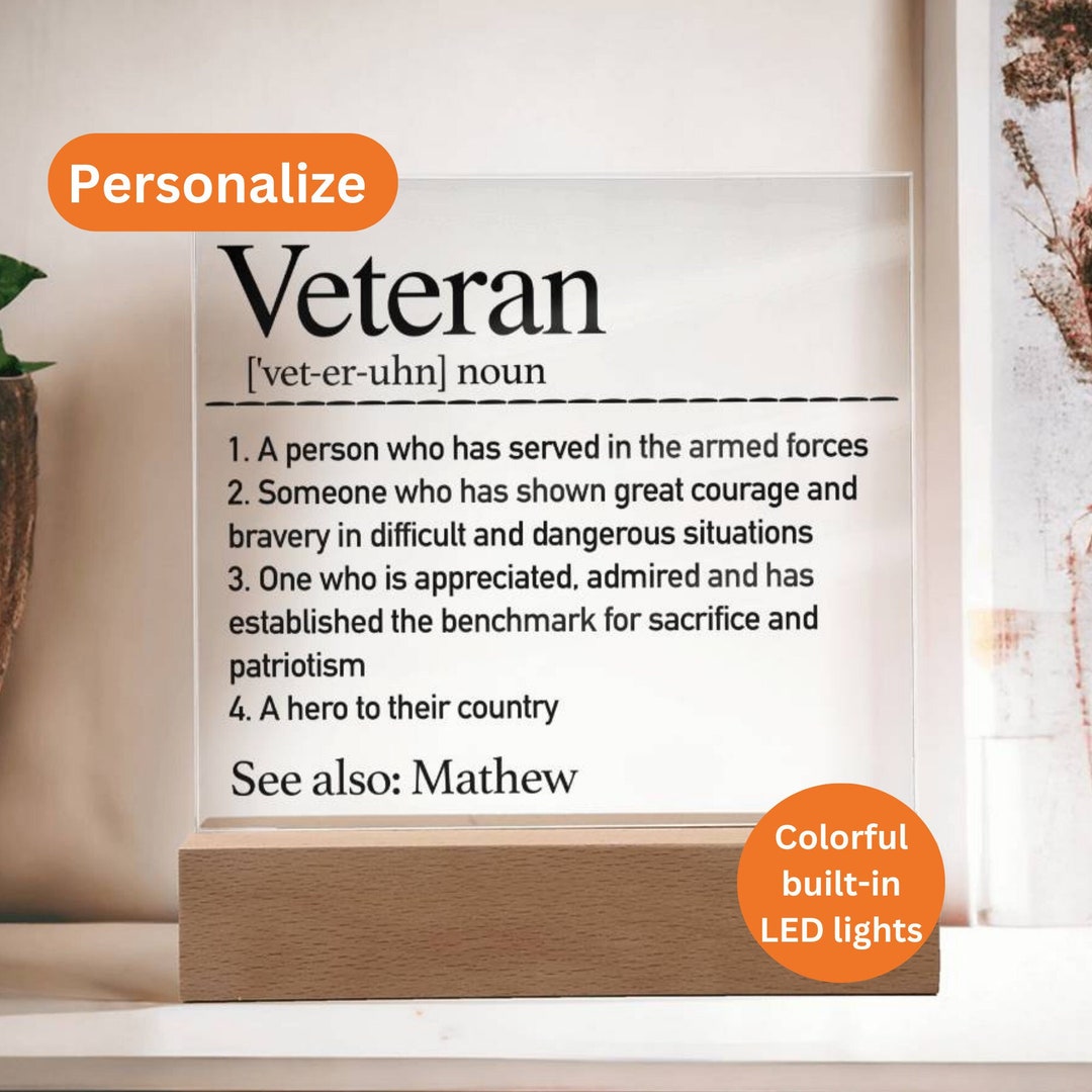 Veteran Definition Gift Veteran Gift Personalized Veteran - Etsy