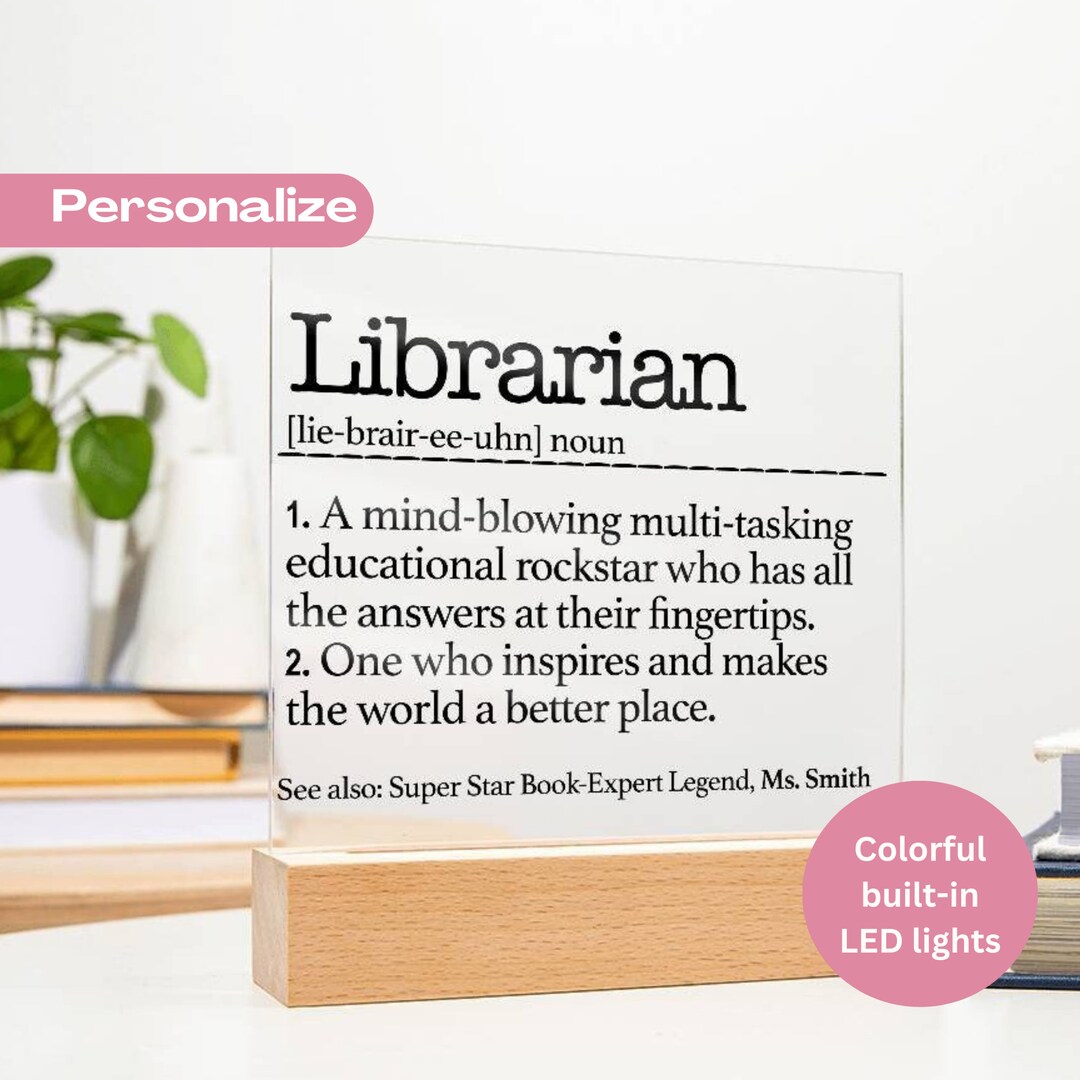 Personalized Librarian Definition, Librarian Definition Gift, Custom ...