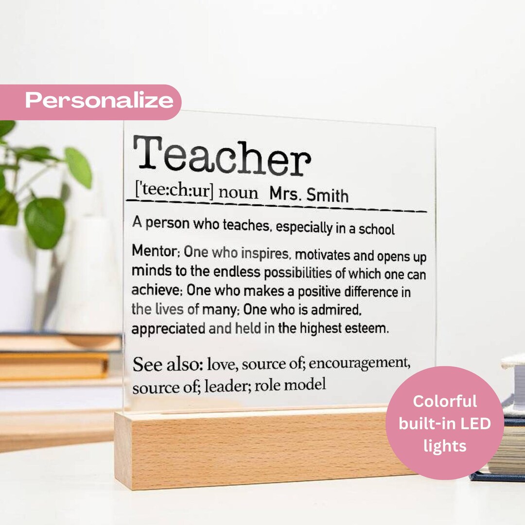 Personalized Teacher Definition, Teacher Definition Gift, Custom ...