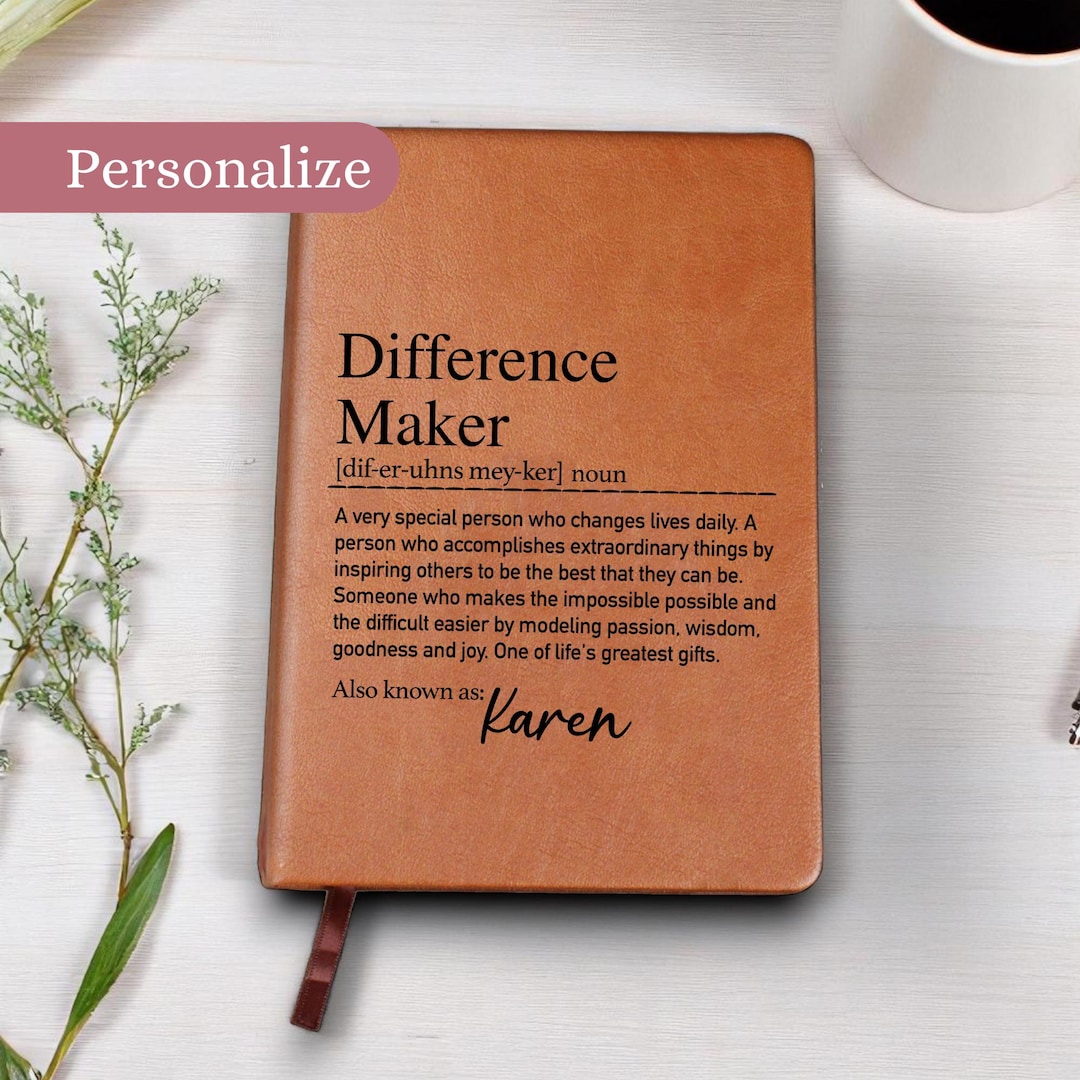 Difference Maker Journal, Mentor Gift, Special Person Gift, Gift for ...