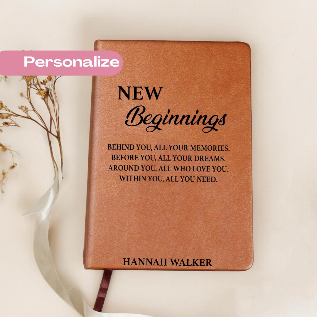 Personalized New Beginnings Journal, New Job Gift, New Beginnings Gift ...
