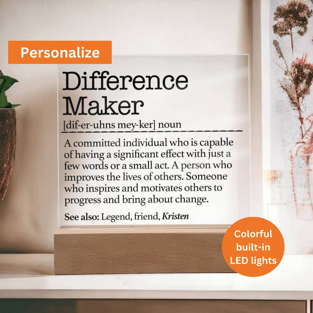 Difference Maker Definition, Mentor Appreciation Gift, Coworker Gift ...