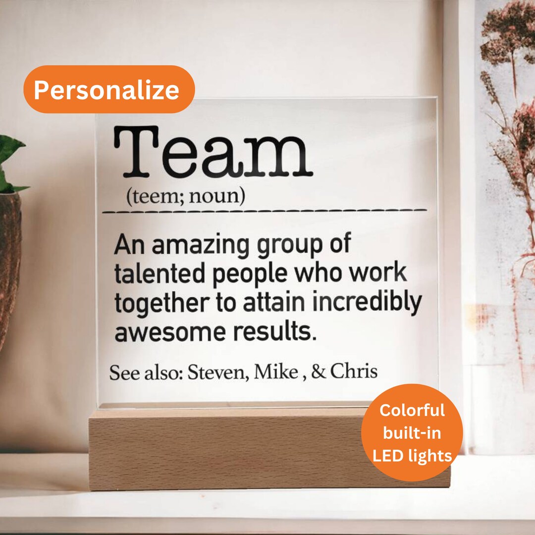 Team Definition Gift, Personalized Corporate Gift, Office Gift ...