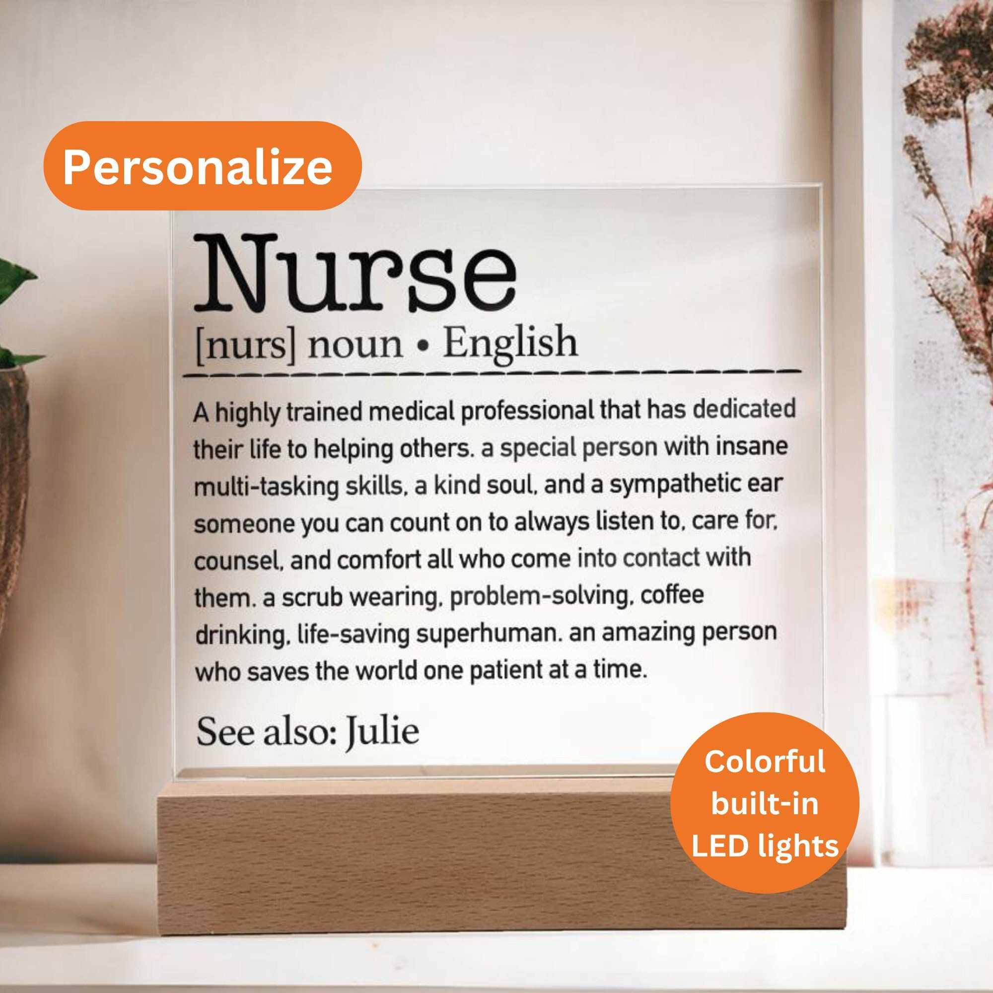 Personalized Nurse Definition, Nurse Definition Gift, Custom Nurse Gift ...