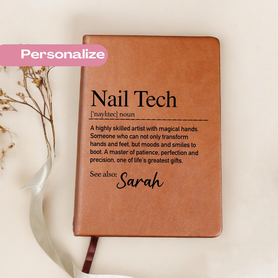Personalized Nail Tech Journal, Nail Tech Gift, Nail Tech Definition ...
