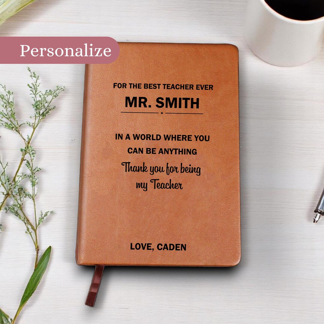 Personalized Journal for Teacher, Custom Gift for Teacher, Appreciation ...