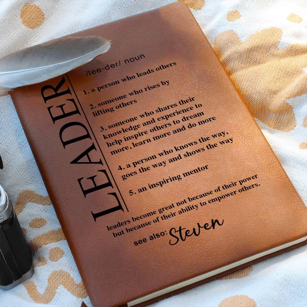 Personalized Leader Definition Vegan Leather Journal: Mentor Gift - Etsy