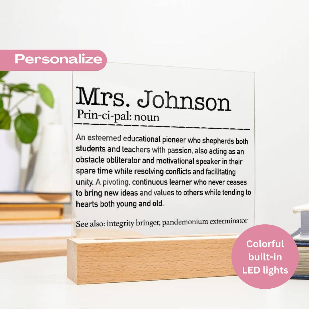Personalized School Principal Definition, Principal Definition Gift ...