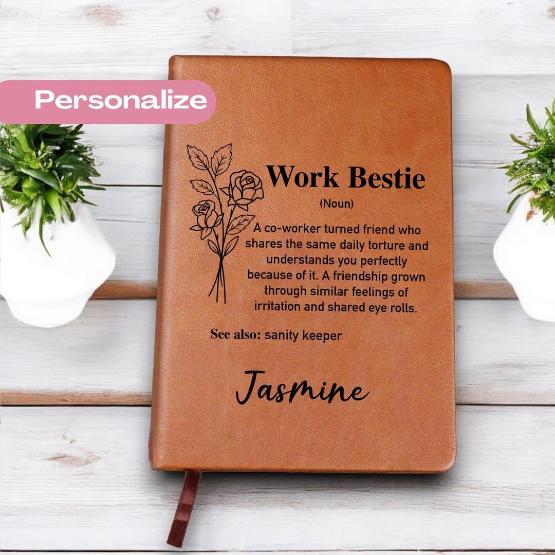 Personalized Work Bestie Gift, Work Bestie Journal, Coworker Gift, Gift ...