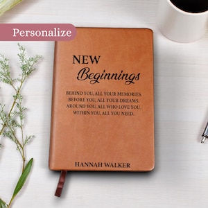 Personalized New Beginnings Journal, New Job Gift, New Beginnings Gift ...