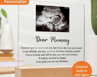 Dear Mommy Personalized Ultrasound Photo LED Acrylic Plaque, First Time ...